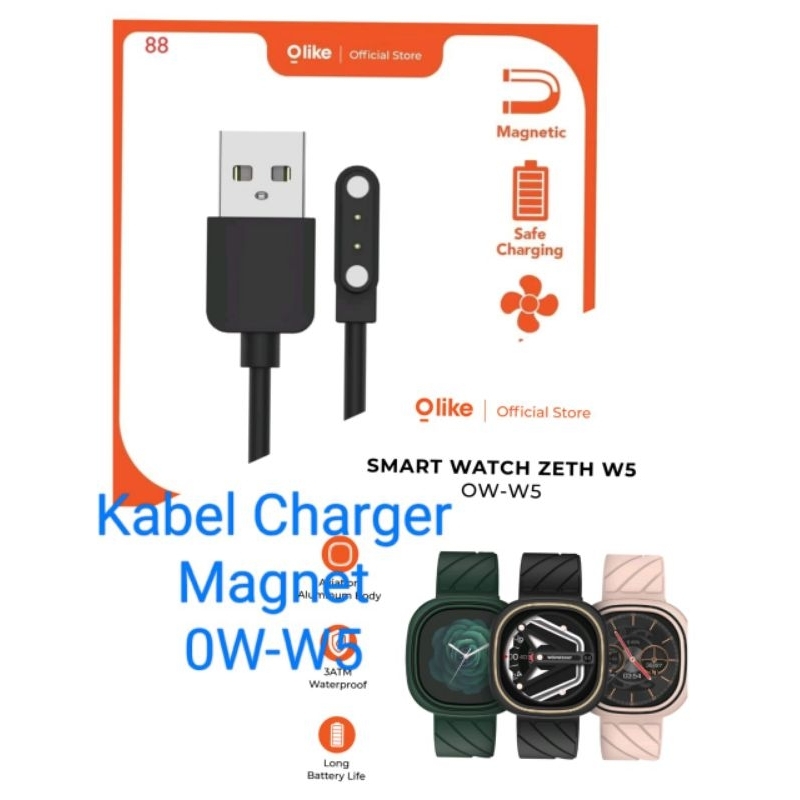 Jual Olike Zeth W5 OW-W5 Smart Watch Kabel Charger Smartwatch Olike OW ...