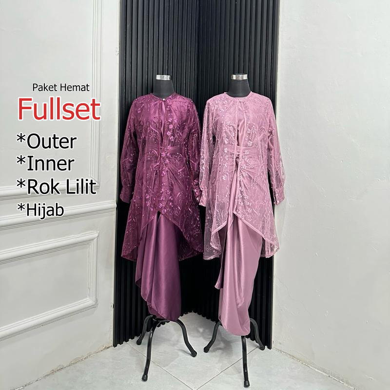 Jual Vanilla Outer Inner Onet Satin Silk Seragam Bridesmaid Kondangan ...