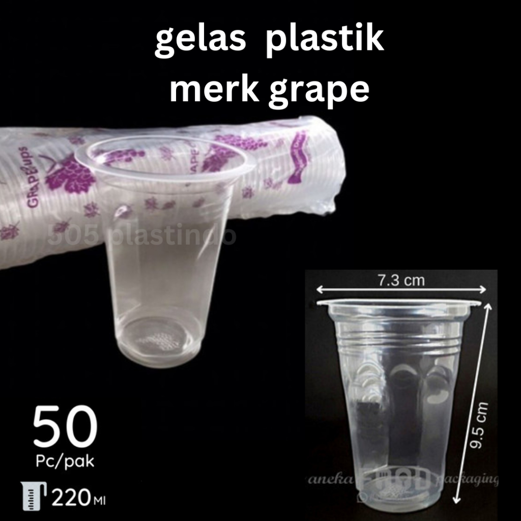 Jual GELAS PLASTIK CUP KOPI MEREK ANGGUR / GELAS AMDK MERK GRAPE ANGGUR ...