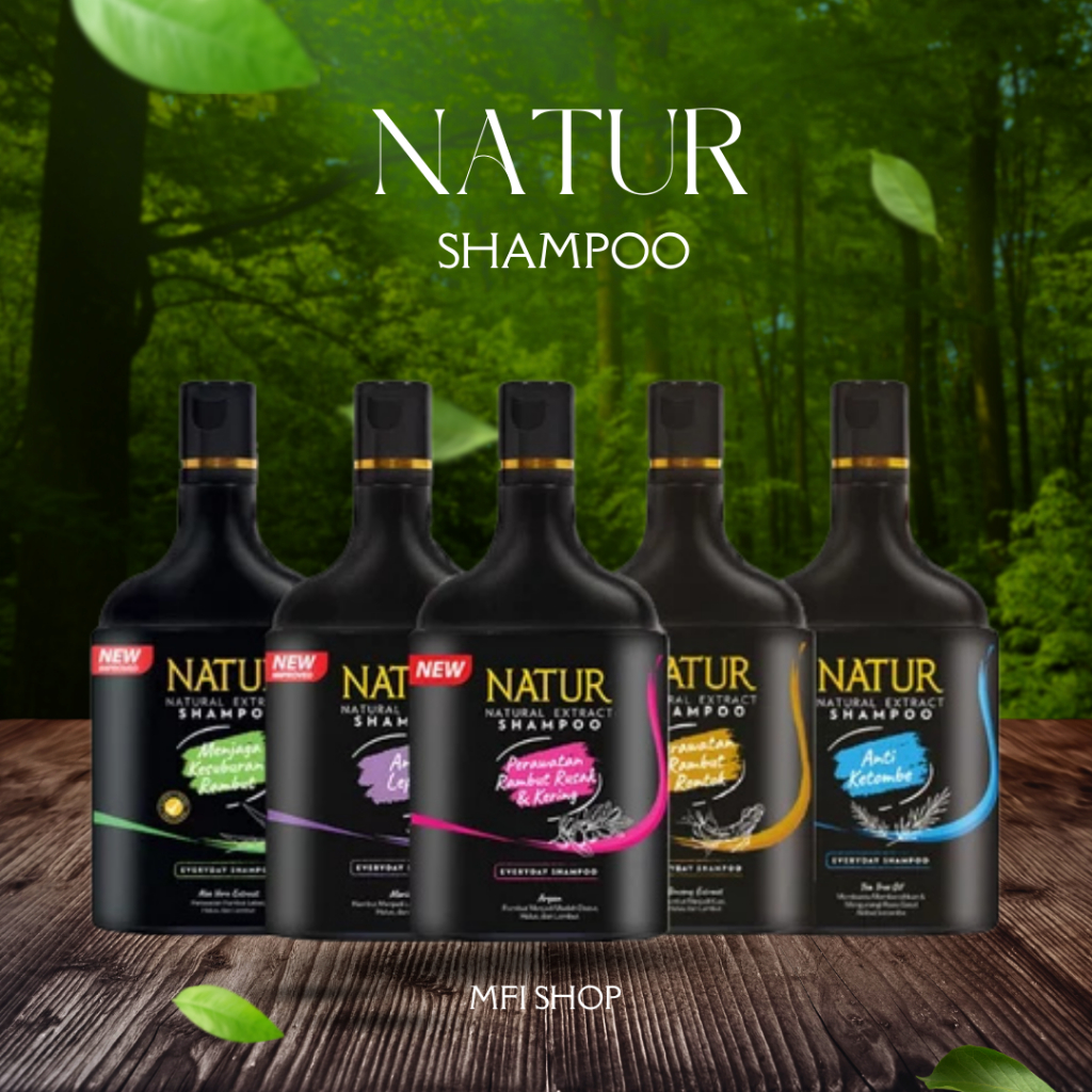 Jual MFI - NATUR Natural Extract Shampoo | Netto 270ml & 140ml ...
