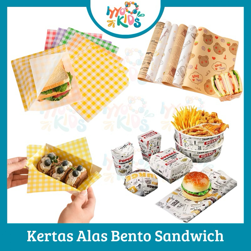 Jual IYYO KIDS | PA07 [Per Pack] Kertas Alas Bento Sandwich | Wax Paper ...