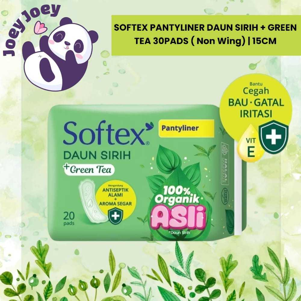 Jual Softex Pantyliner Daun Sirih + Green Tea 15cm 20 pads - Pantyliner Daun Sirih | Pembalut ...