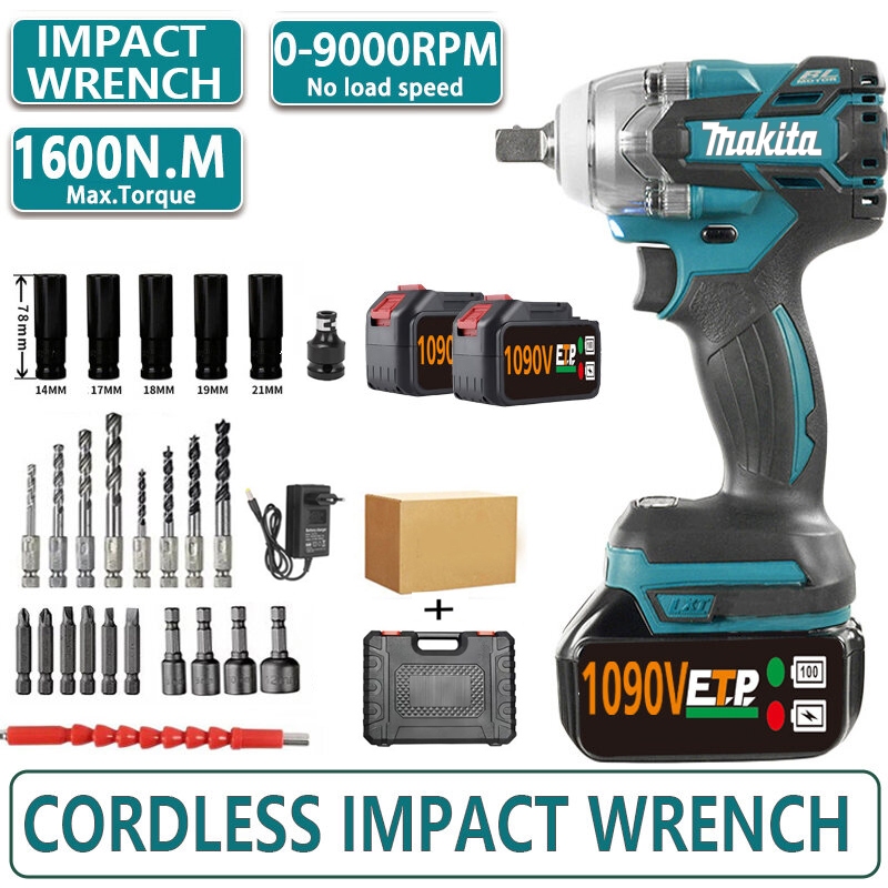 Jual MAKlTA Impact Wrench Brushless 1090V/588V Mesin Bor Impact Baterai ...
