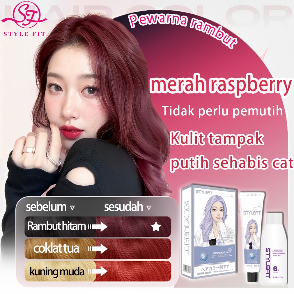 Jual 【Warna rambut yang populer】merah raspberry hair color*200ML sari ...