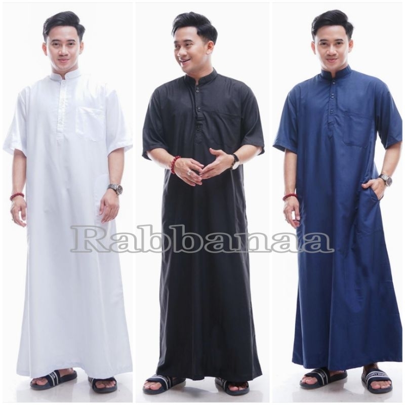 Jual JUBAH PRIA DEWASA LENGAN PENDEK GAMIS PRIA JUBAH POLOS | Shopee Indonesia