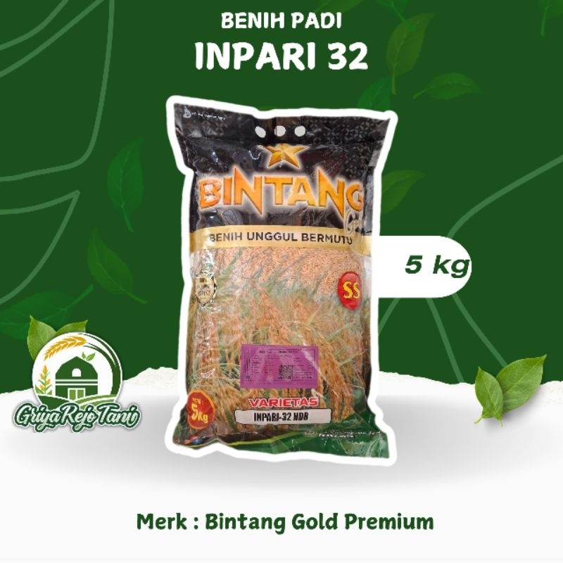 Jual Benih Padi Inpari 32 HDB - Bintang Gold Premium 5kg | Shopee Indonesia