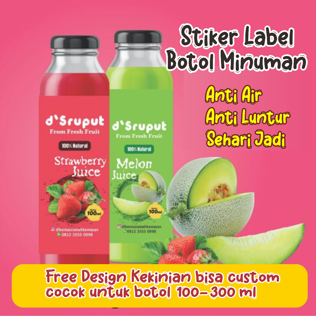 Jual STIKER BOTOL LABEL MINUMAN / STIKER MINUMAN BOTOL ES JELLY ...