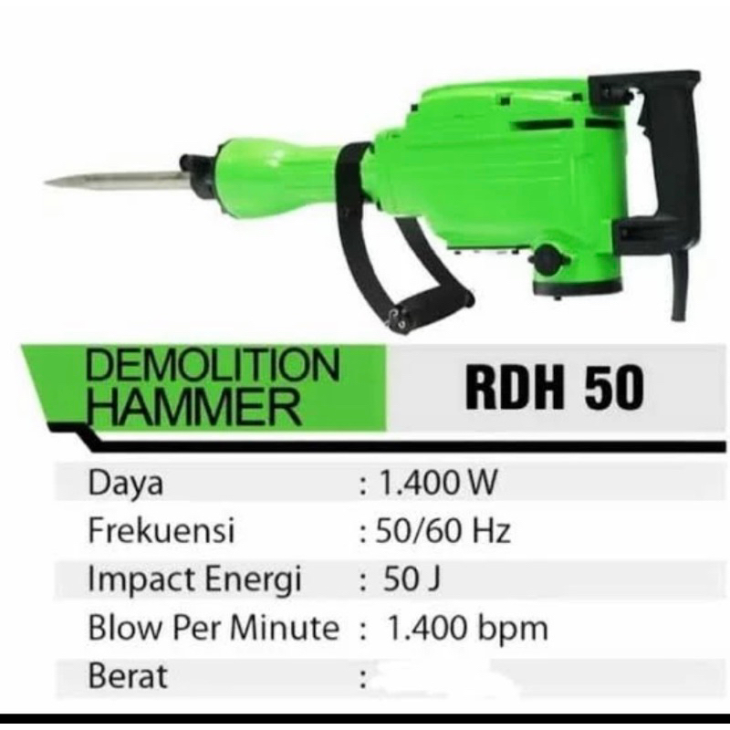 Jual Mesin Jack Hammer Bobok Beton RYU RDH 50 Demoilition Hammer / Bor ...