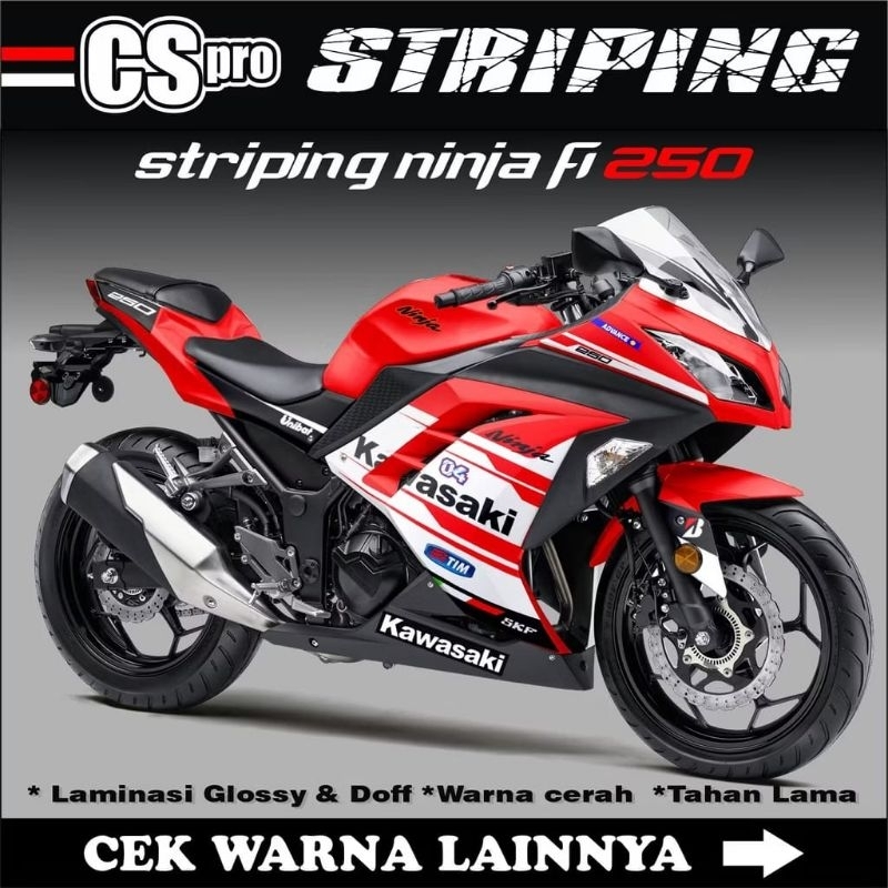 Jual Stiker Stirping Motor Ninja 250 Fi / Sticker Decal Kawasaki Ninja ...