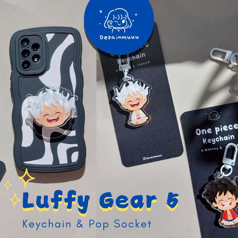 Jual Keychain & Pop Socket Acrilyc One Piece Monkey D. Luffy gear 5 by ...