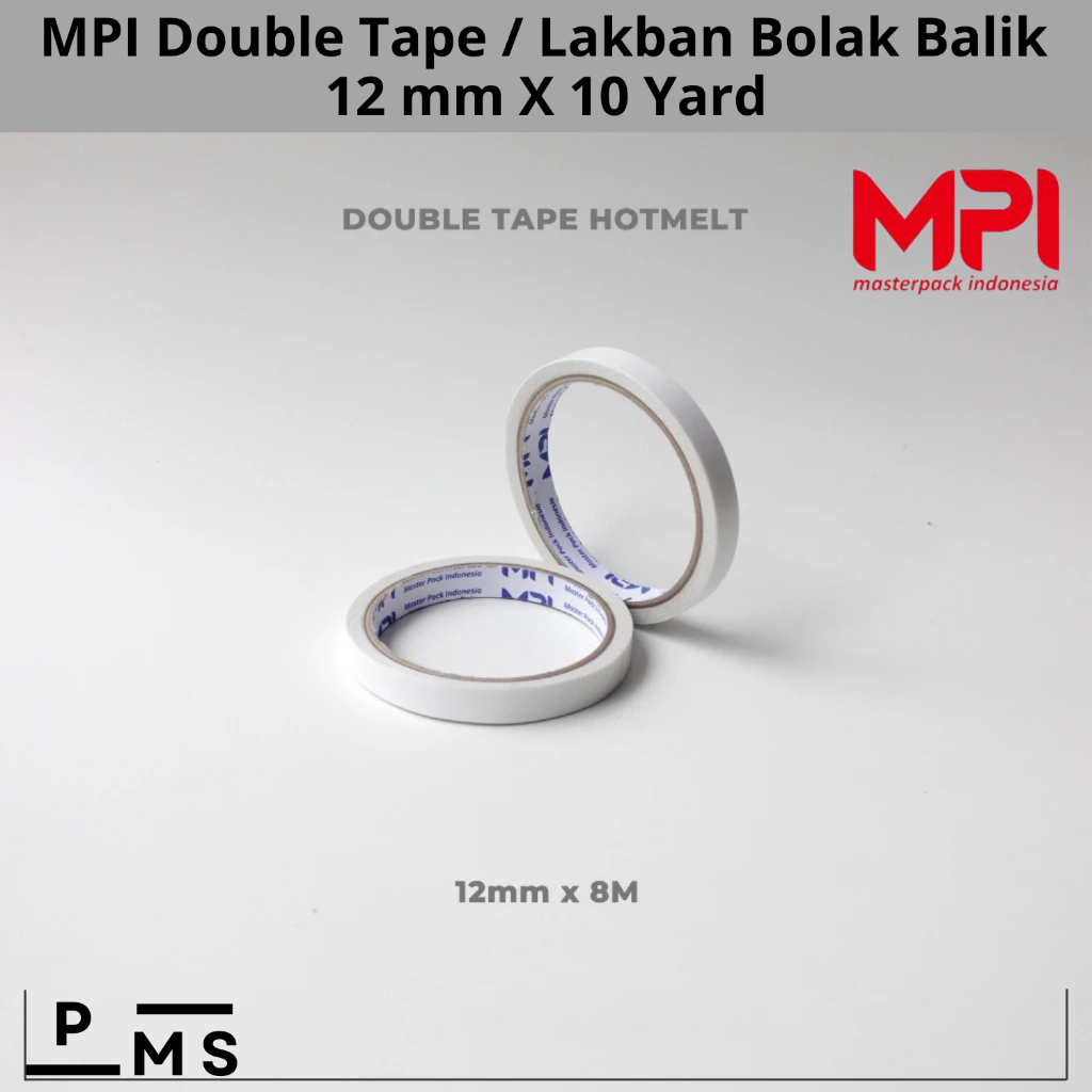 Jual Double Tape 12mm X 10 Yard/8 Meter MPI 1 Inch - Double Tape Kertas ...
