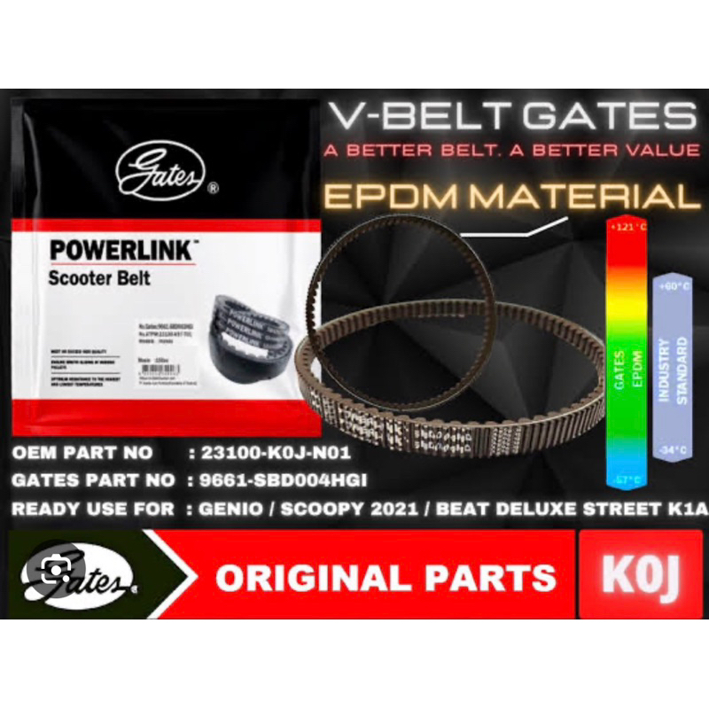 Jual v belt beat fi genio scoopy fi 2020-2024 KOJ V BELT gates power ...