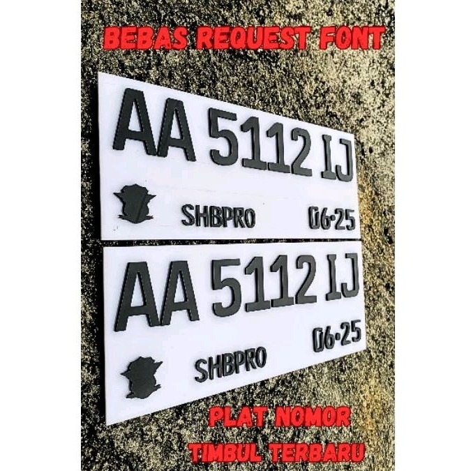 Jual Plat Nomor Motor Murah Dengan Huruf Timbul Akrilik Premium ...
