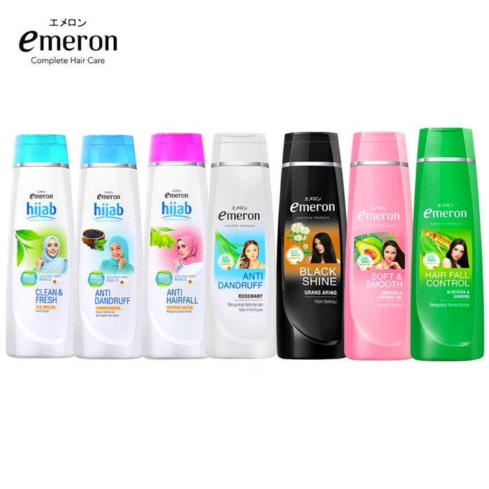 Jual EMERON Shampoo 170 ml & 340 ml Semua Varian Black Shine / Soft ...