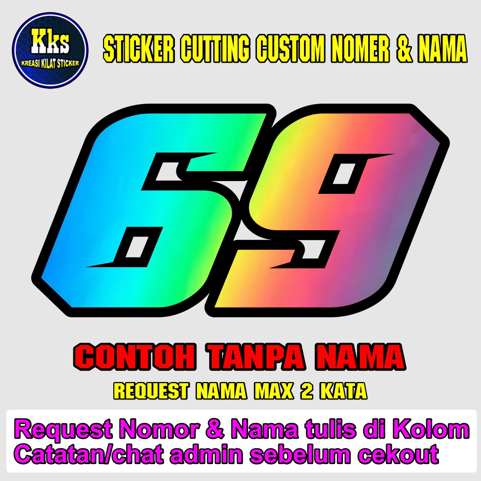 Jual STIKER REQUEST NOMOR + NAMA RACING [BAHAN REFLEKTIF menyala jika ...