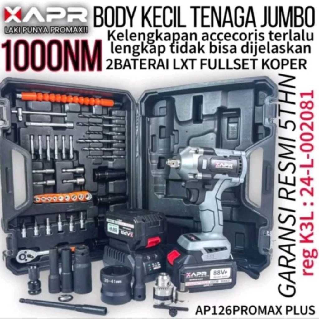 Jual APR RAJA IMPACT WRENCH AP126promax+ 1000nm body kecil tenaga jumbo ...