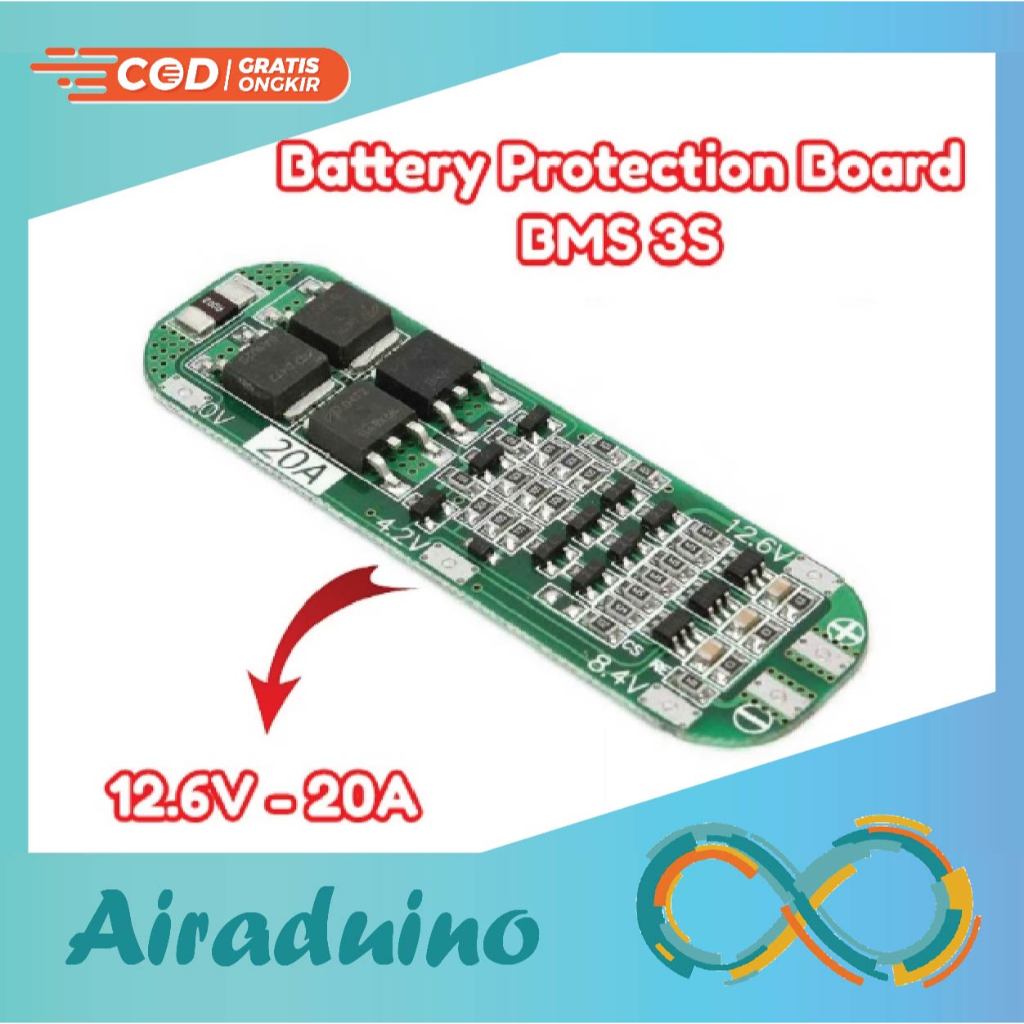 Jual BMS 3S 12V 20A Modul Pelindung Baterai Lithium 18650 Protection ...