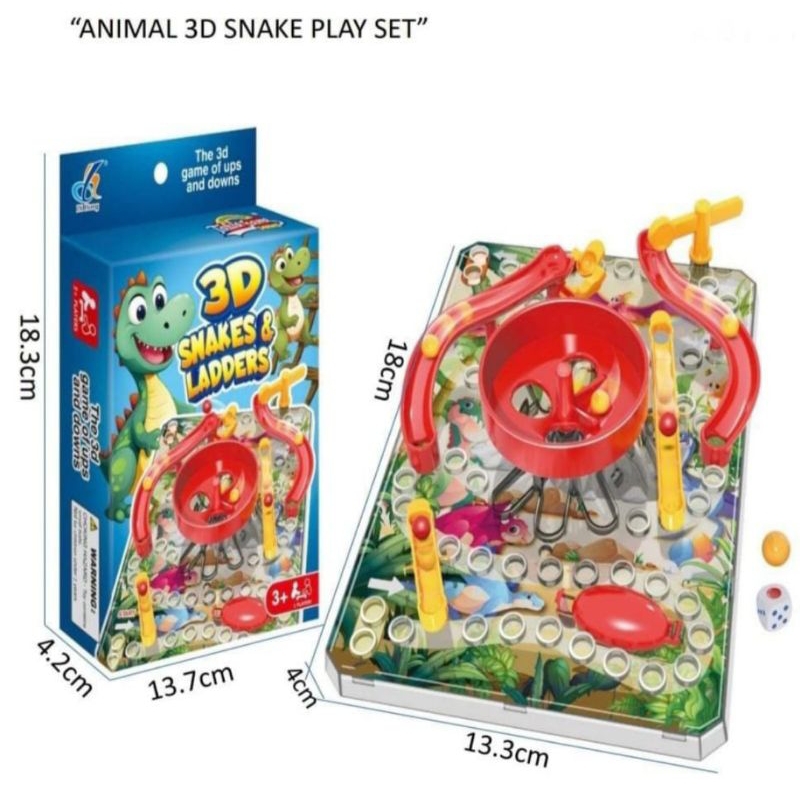 Jual mainan 3D snakes n ladders mainan ular tangga 3D family board game ...