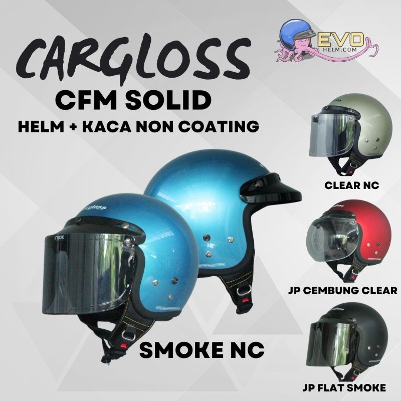 Jual CARGLOSS CFM RETRO VISOR DATAR/CEMBUNG ORIGINAL, HELM RETRO HALF ...