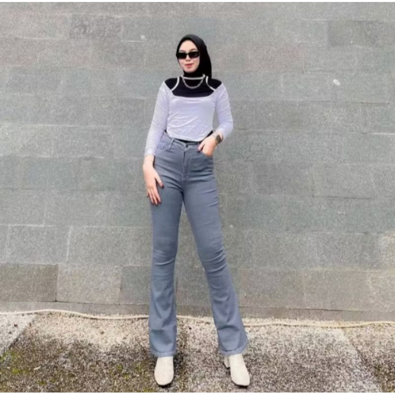 Jual HW Cutbray jeans wanita - celana Cutbray strecht kekinian - cutbray flered - strech premium ...