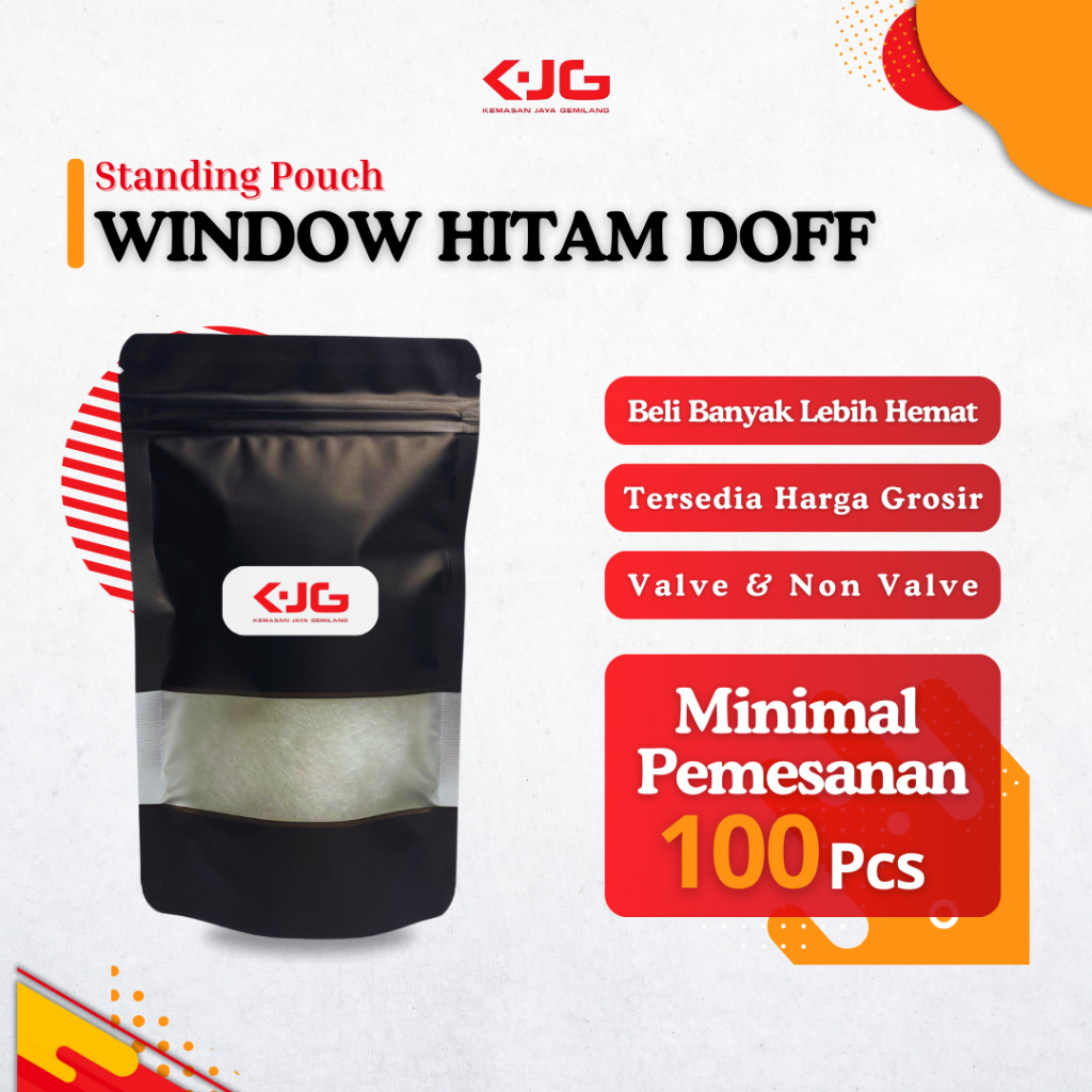 Jual Standing Pouch Window Hitam Doff - Packaging Makanan dan Kopi ...