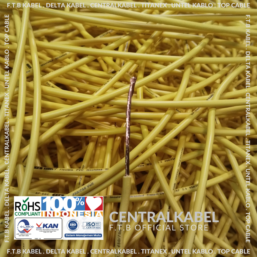 Jual SNI FUTABA KABEL NYAF 2.5 Sqmm 750V 50Meter ( FTB H07VK / AF / BVR 2.5mm 1x2.5mm 2.5Sqmm ...
