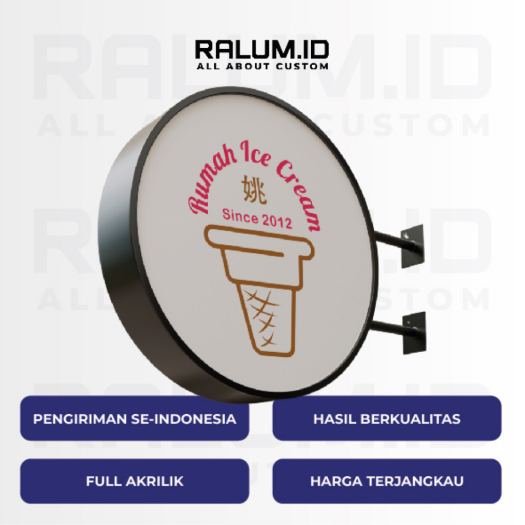 Jual Neon Box Indoor Outdoor Premiun Bulat / Kotak Bisa 1 Sisi / 2 Sisi ...