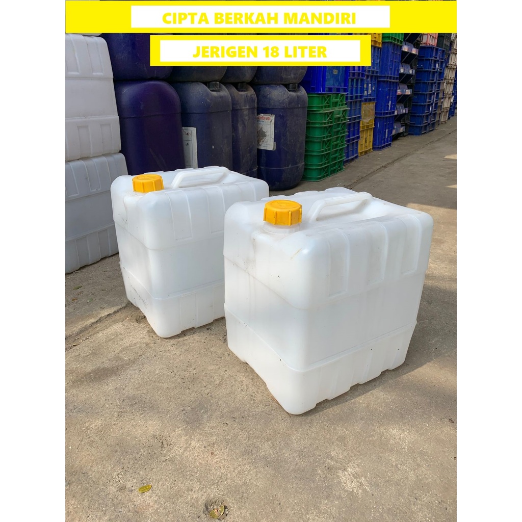 Jual Jerigen 18kg / Derigen 18l / Drigen Putih - 18 Liter wadah minyak serbaguna | Shopee Indonesia