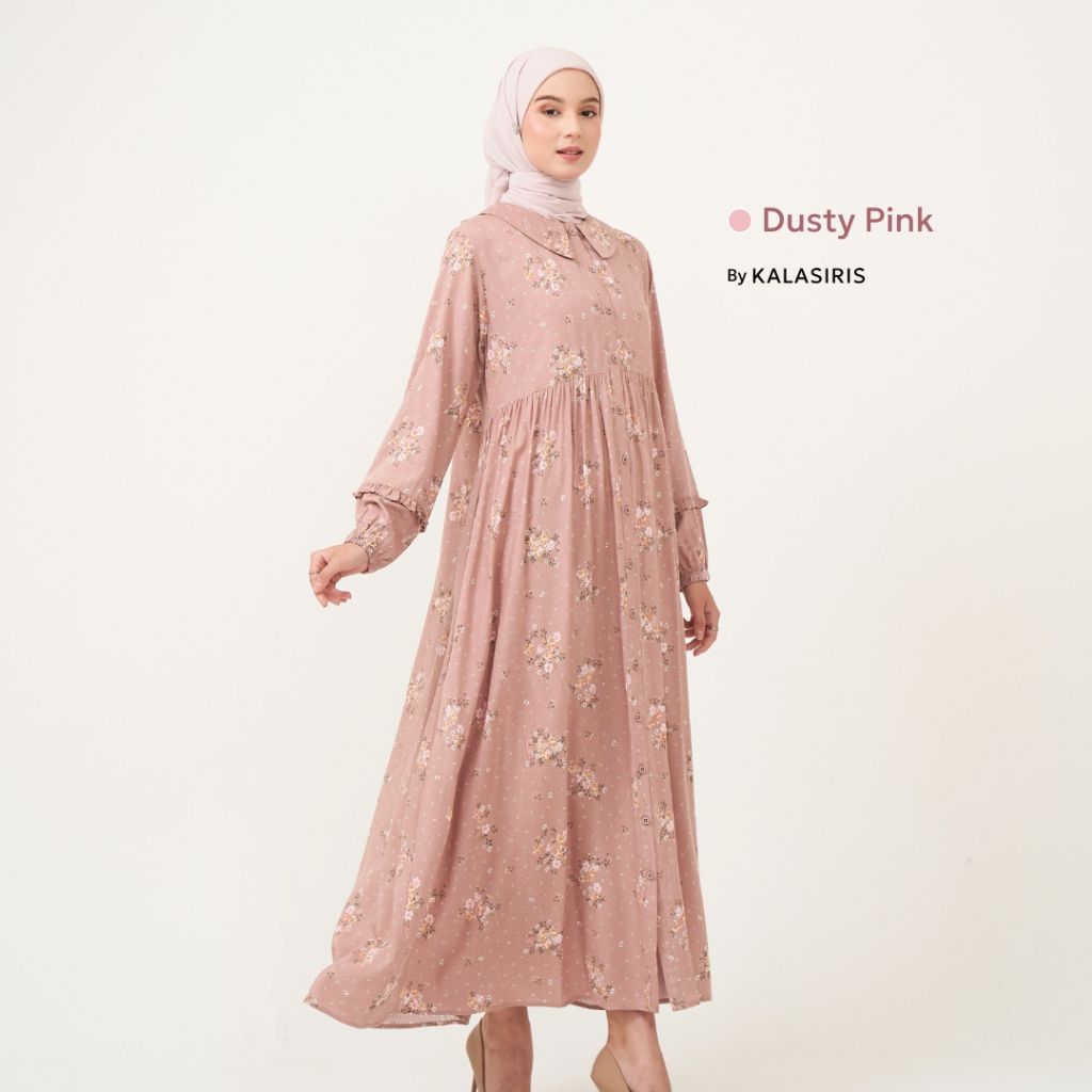 Jual Nibras Hijab X Kalasiris Gamis Long Dress Rayon Silk Motif - Shafa ...