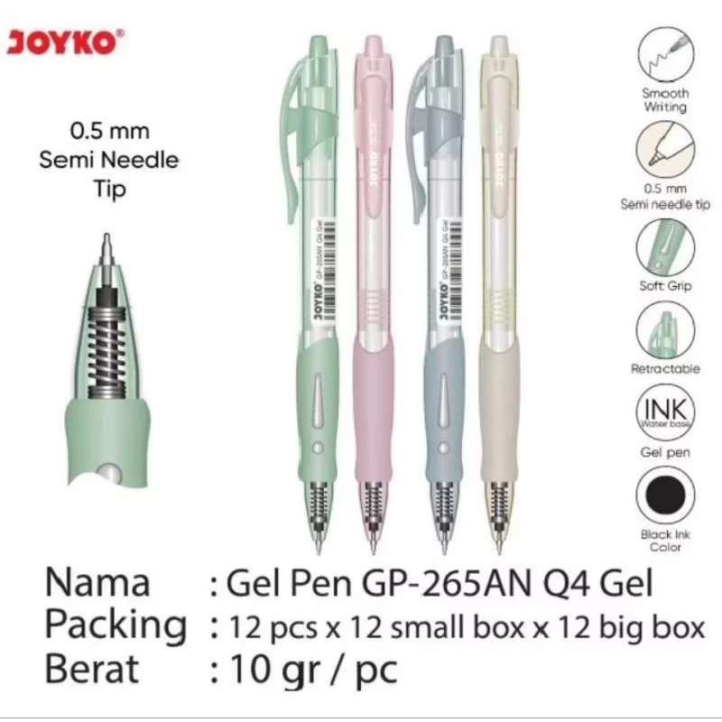 Jual Pulpen Gel Joyko Q4 Gel Gp-265AN (1 Lsn / 12 Pcs) | Shopee Indonesia