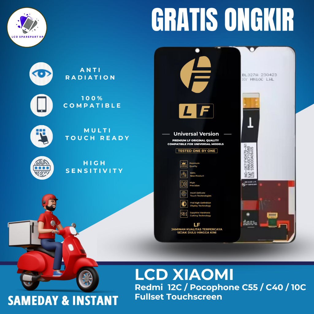 Jual LCD REDMI 12C / POCOPHONE C55 FULLSET TOUCHSCREEN | Shopee Indonesia