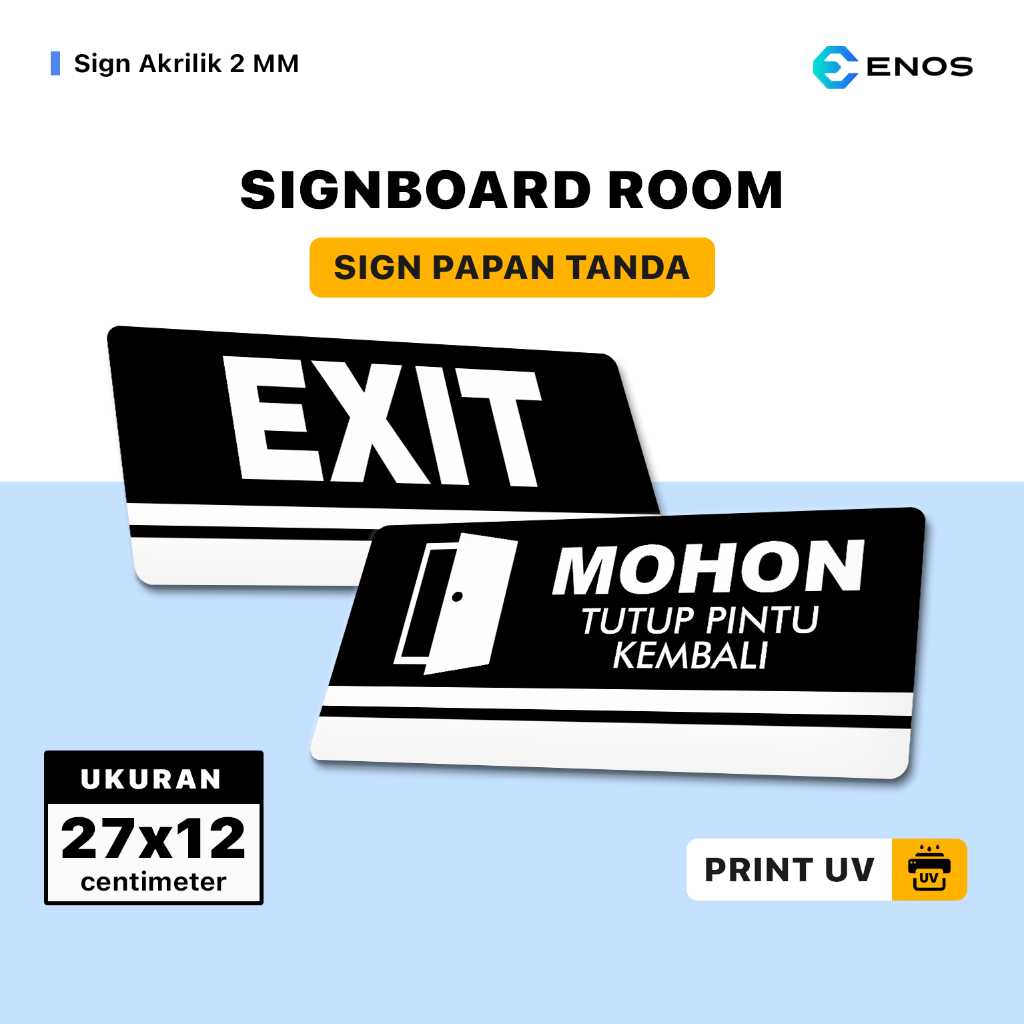 Jual Signboard Room Papan Penanda Ruangan Bahan Akrilik Ukuran 27 X 12 ...