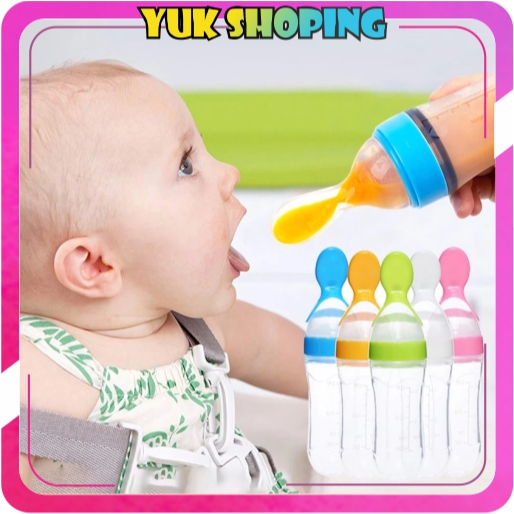 Jual YUKSHOPING Botol Sendok Makan Bayi MPASI Baby Feeder BPA Free Botol Bayi Silikon Anti ...