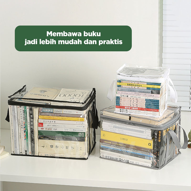 Jual Muzy Tas Penyimpan Buku Model Transparan Tas Penyimpan Komik ...