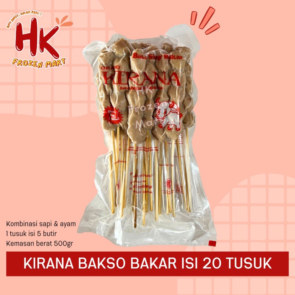 Jual Kirana Bakso Bakar isi 20 tusuk 500gr | baso sapi ayam kombinasi ...