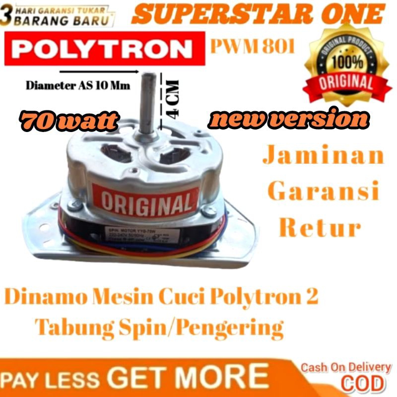 Jual Dinamo Mesin Cuci Polytron 2 Tabung Spin Pengering PWM 801 | Shopee Indonesia