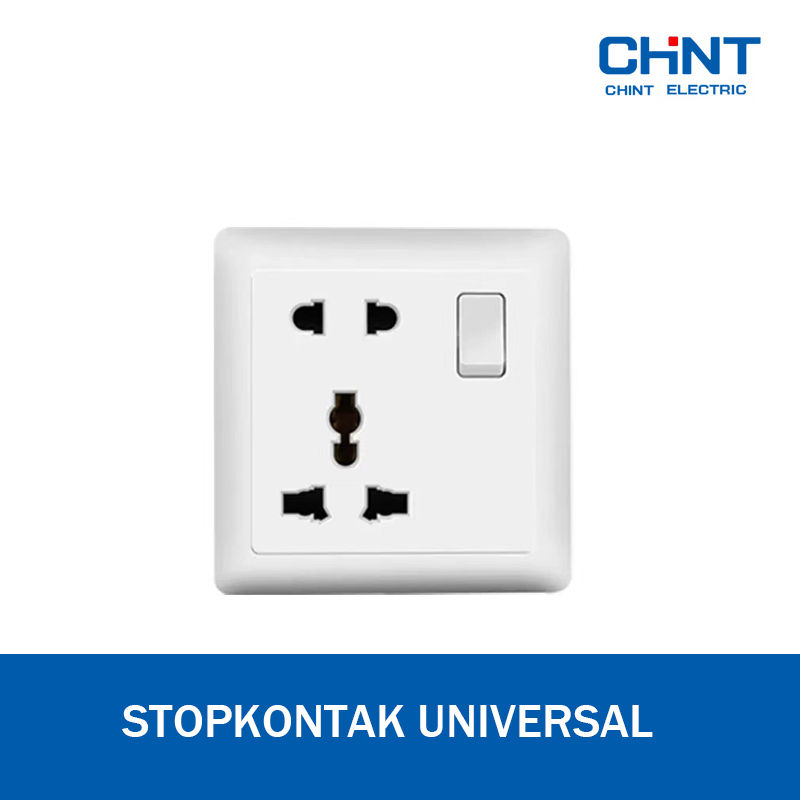 Jual Stop Kontak 5 Lubang Universal CHINT X3 White | Shopee Indonesia