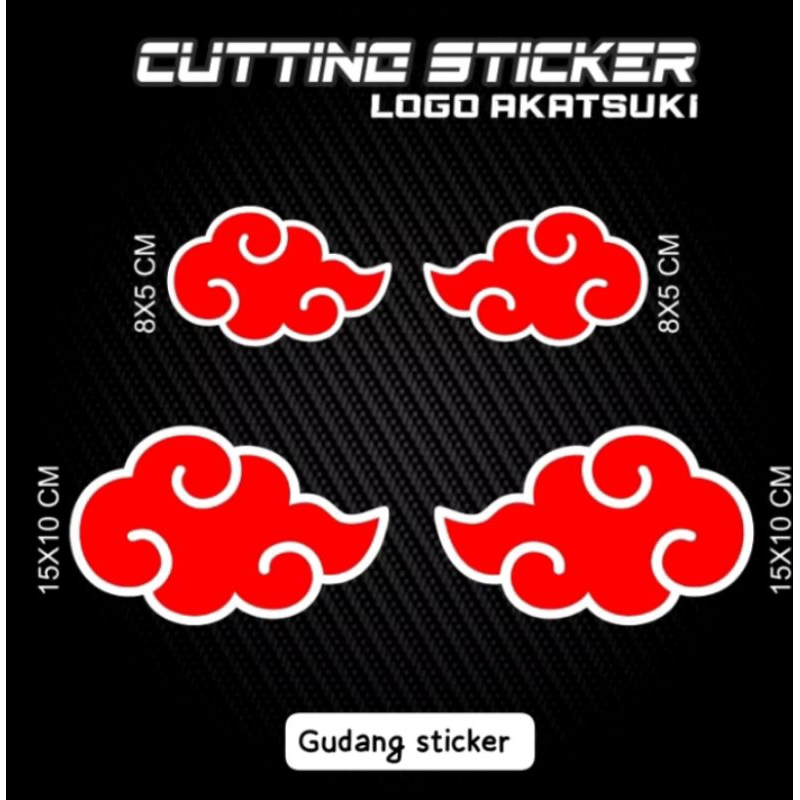 Jual cuting stiker akatsuki anime naruto kecil sampai shippuden sticker ...