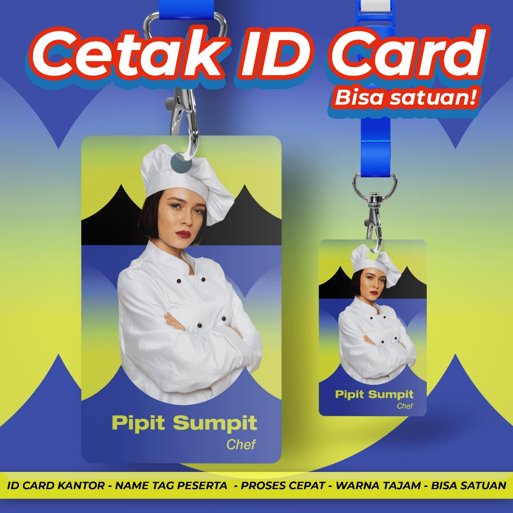 Jual BIKIN ID CARD SATUAN IDCARD KANTOR PVC KARTU NAMA LANYARD NAME TAG ...