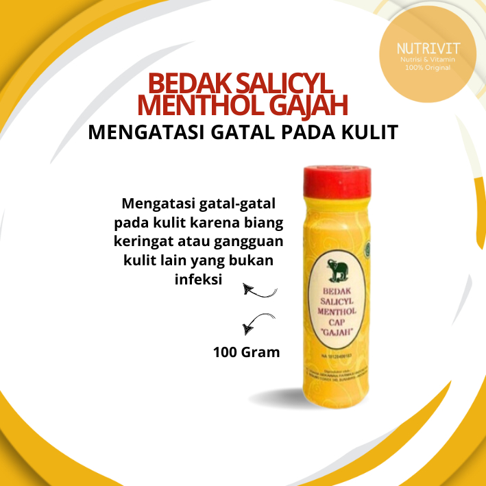 Jual BEDAK SALICYL MENTHOL GAJAH 100GR | Shopee Indonesia