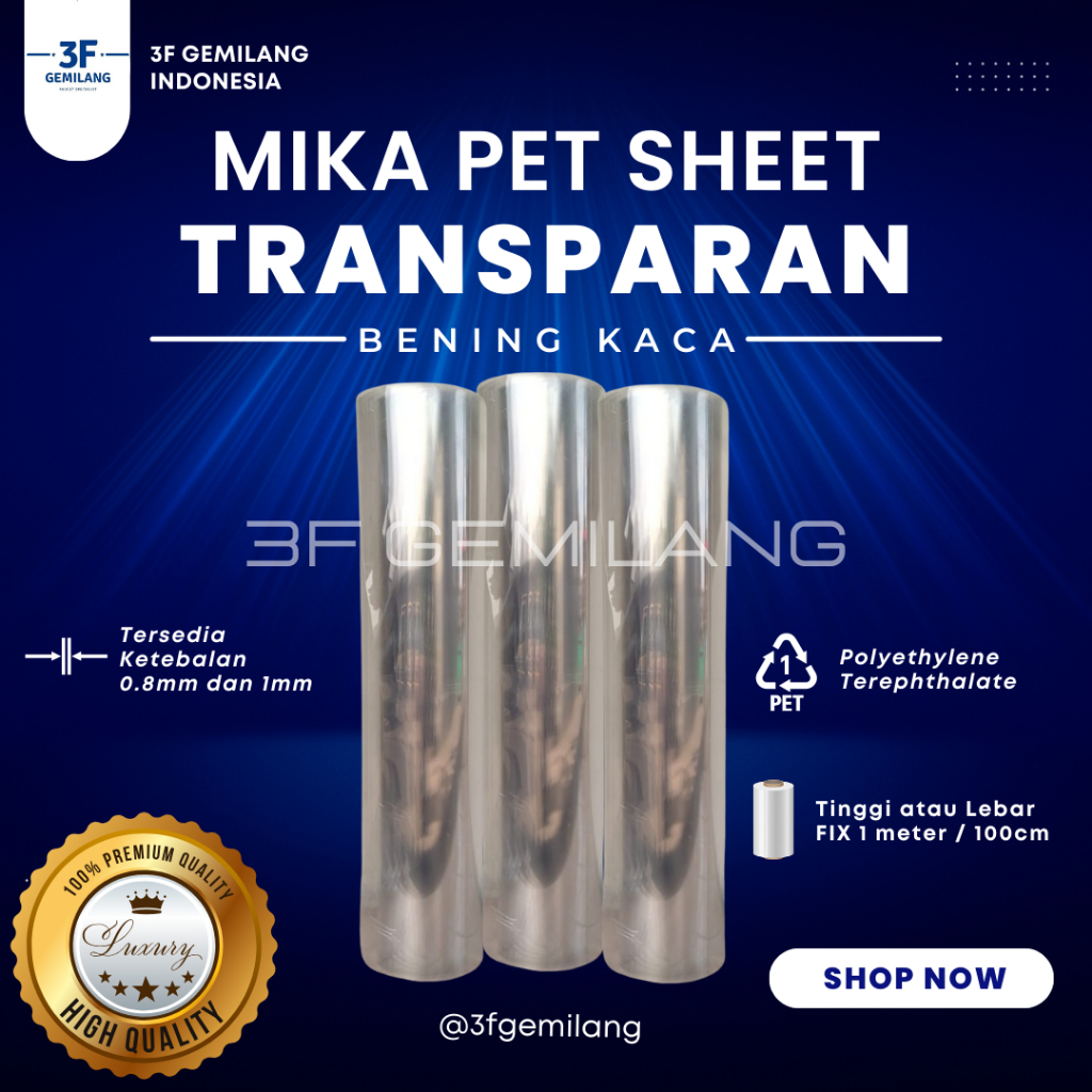Jual 3F GMG - New! - Fiber MIKA Plastik PET Penutup Pagar POLOS BENING ...