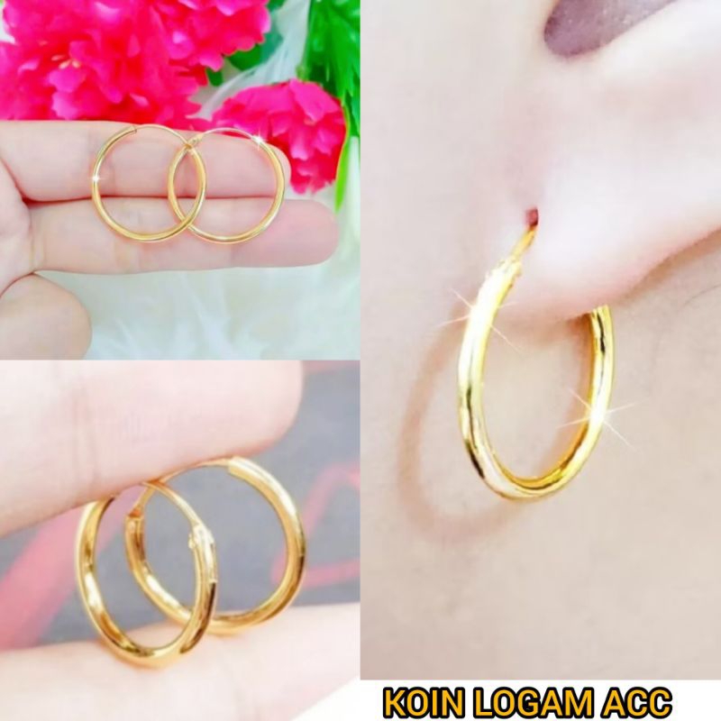 Jual Anting Gipsy Polos Terbaru Lapis Emas ANTI KARAT | Shopee Indonesia