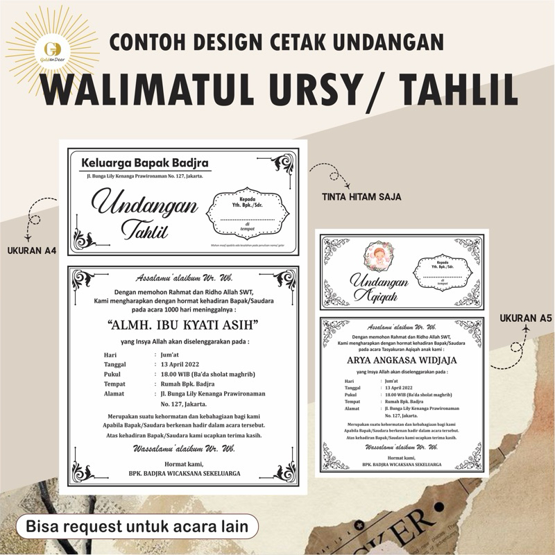Jual Cetak Undangan Walimahan/ Walimatul Ursy/ Khitanan/ Tasyakuran ...