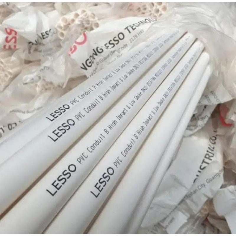 Jual PIPA PVC CONDUIT LESSO 3" Inchi 89mm Tebal 3.35mm Panjang 4 Meter ...