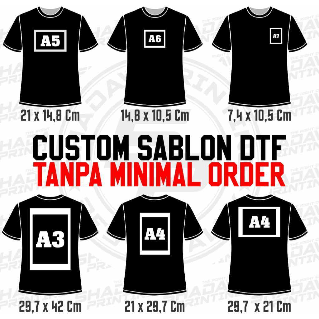 Jual DTF Sablon Sticker Setrika Custom Satuan / SABLON praktis Setrika ...