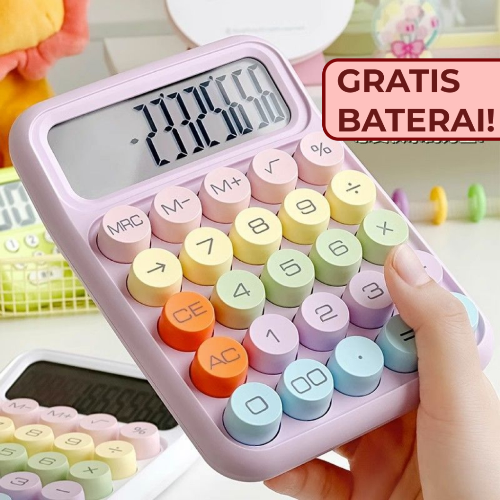 Jual Kalkulator lucu warna warni korea dopamine calculator mini permen ...