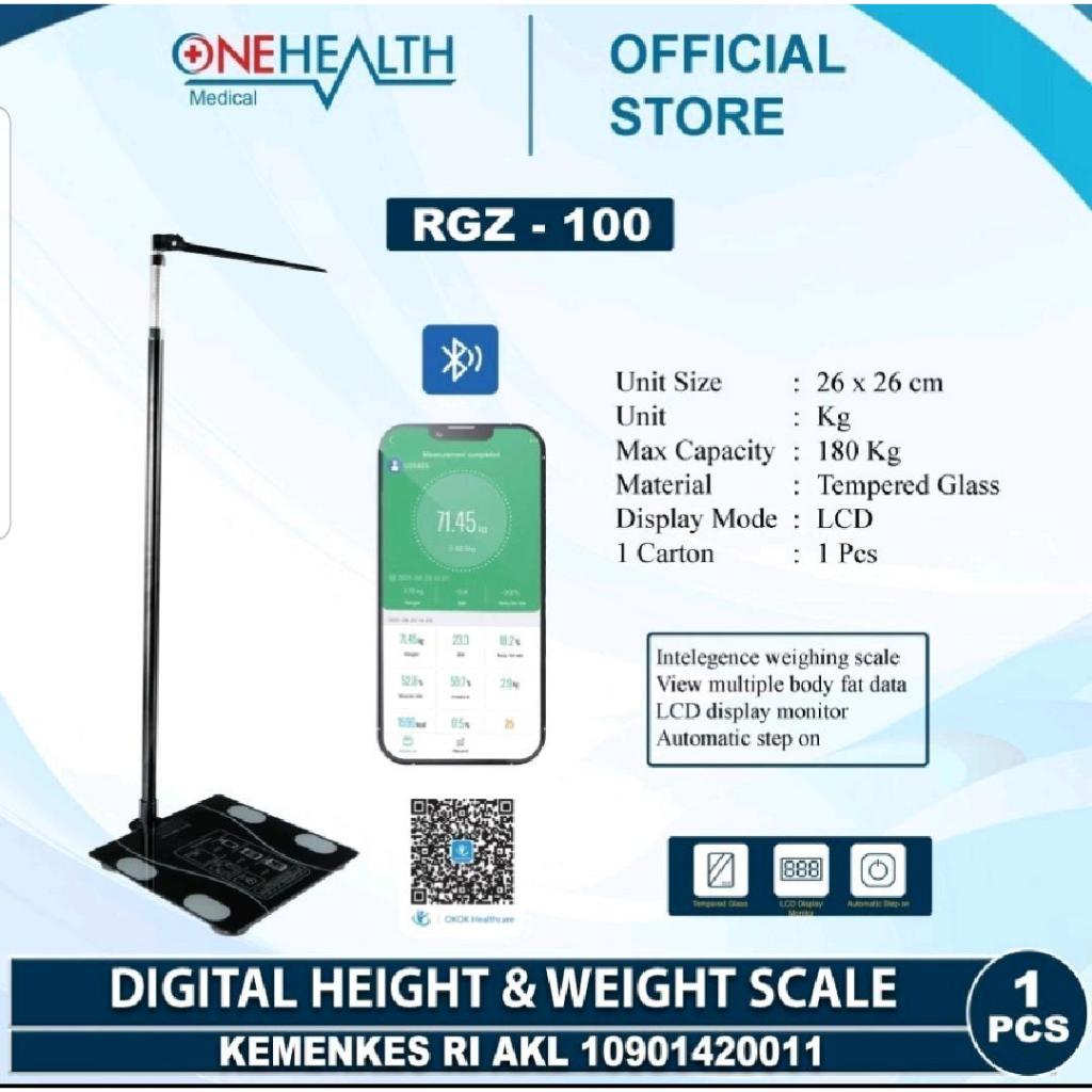 Jual Onehealth RGZ-100 Timbangan Plus Pengukur Tinggi Badan Digital ...