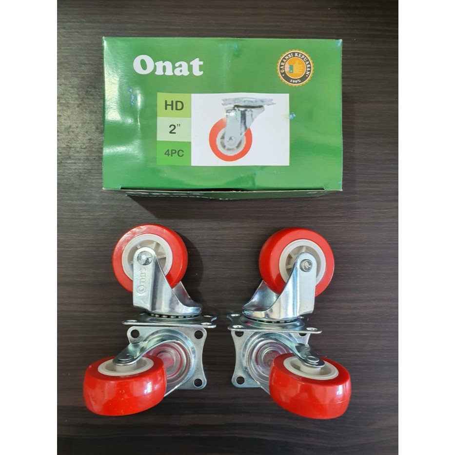 Jual RODA MERAH 2" HIDUP + REM & TANPA REM RODA KASTOR MEJA ETALASE ...