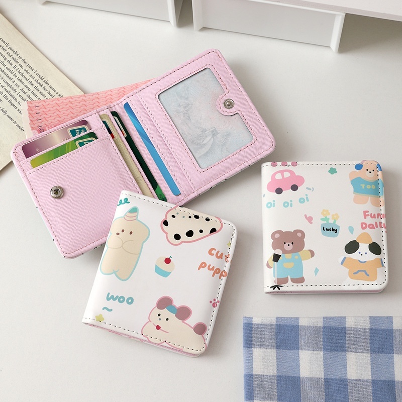 Jual Dompet Pendek Cewek Motif Kucing Anjing Beruang Kartun Dompet ...
