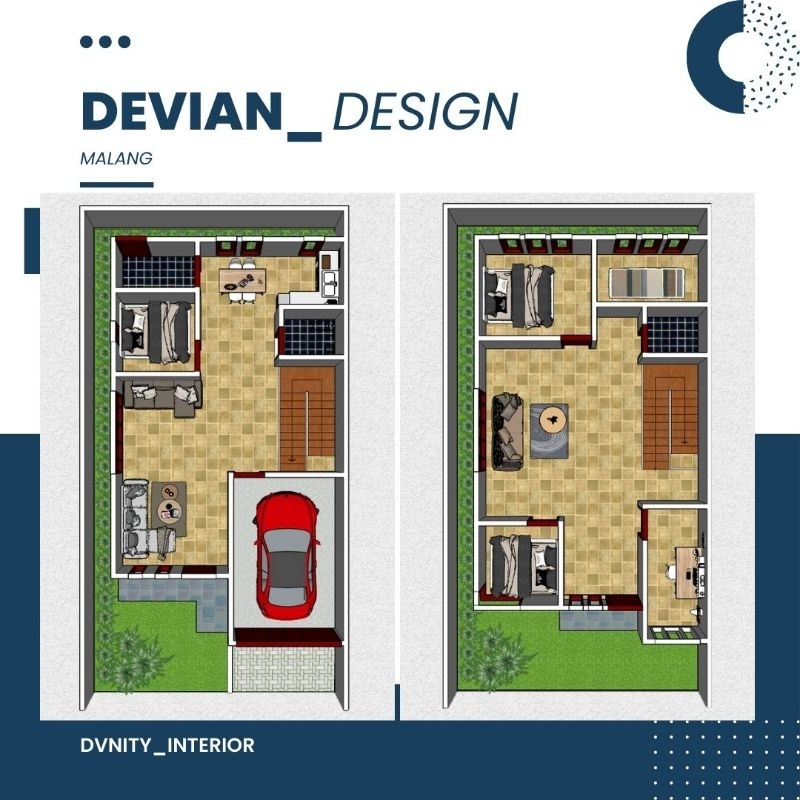 Jual Desain Denah Berwarna Furniture Layout GAMBAR RUMAH MINIMALIS ...